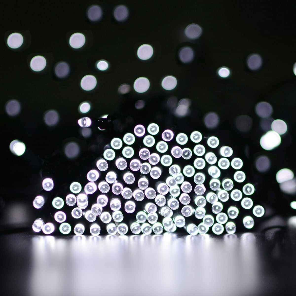 400 White LED Solar Powered String Lights - Lush Lights