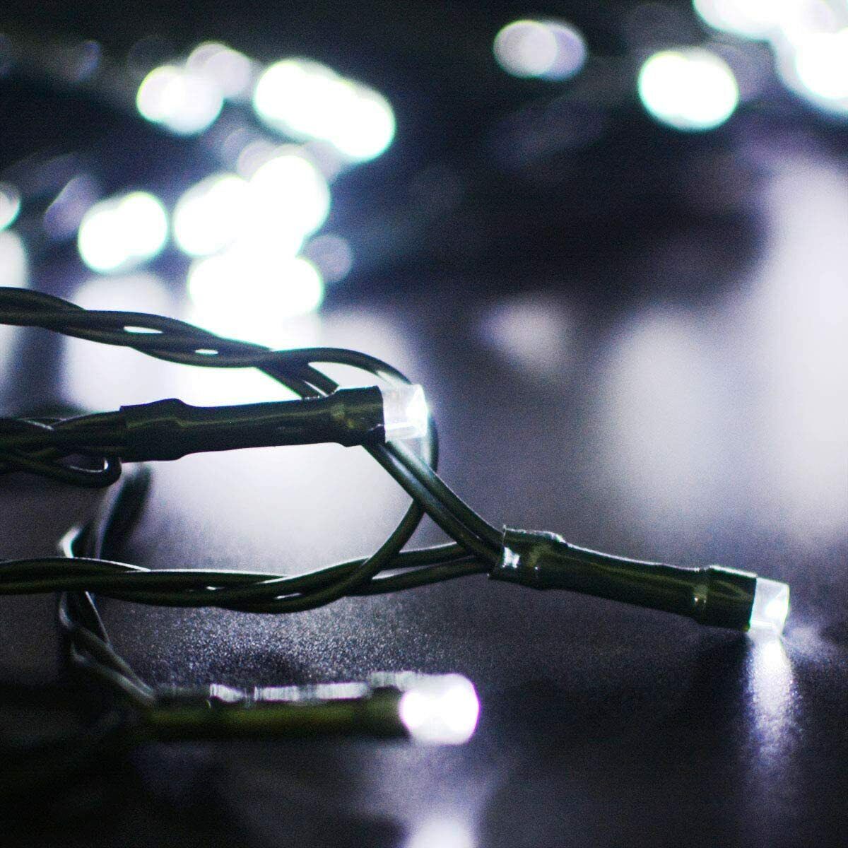 50 White LED Solar String Lights - Lush Lights